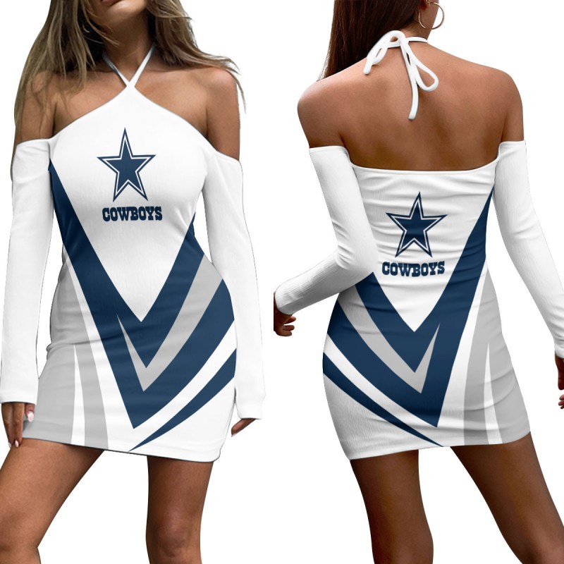 Dallas Cowboys Halter Lace-up Dress 18 - AzicoStar