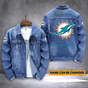 Miami Dolphins Personalized New Denim Jacket S9DJ020 - AzicoStar